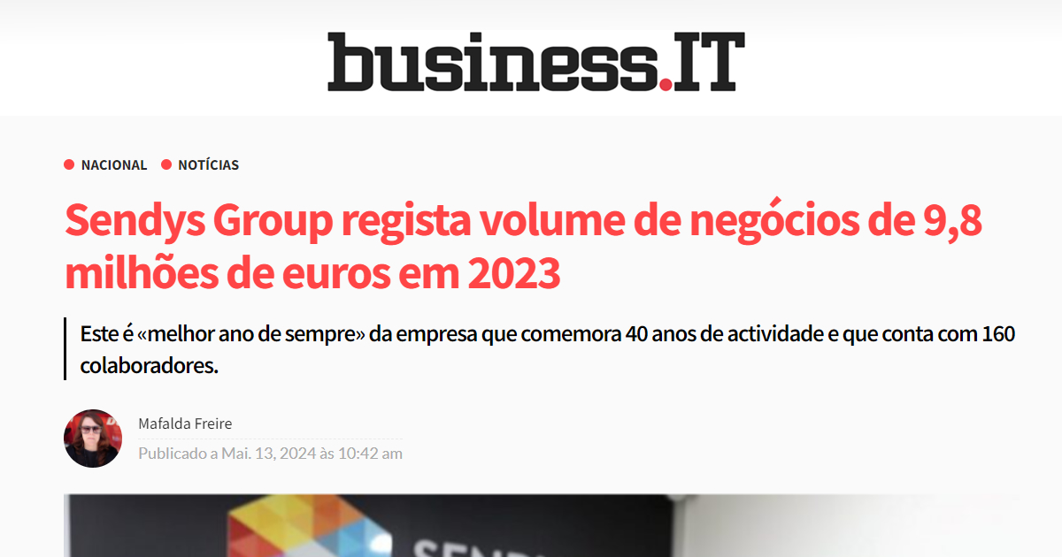 Alidata | Sendys Group regista volume de negócios de 9,8 milhões de euros em 2023